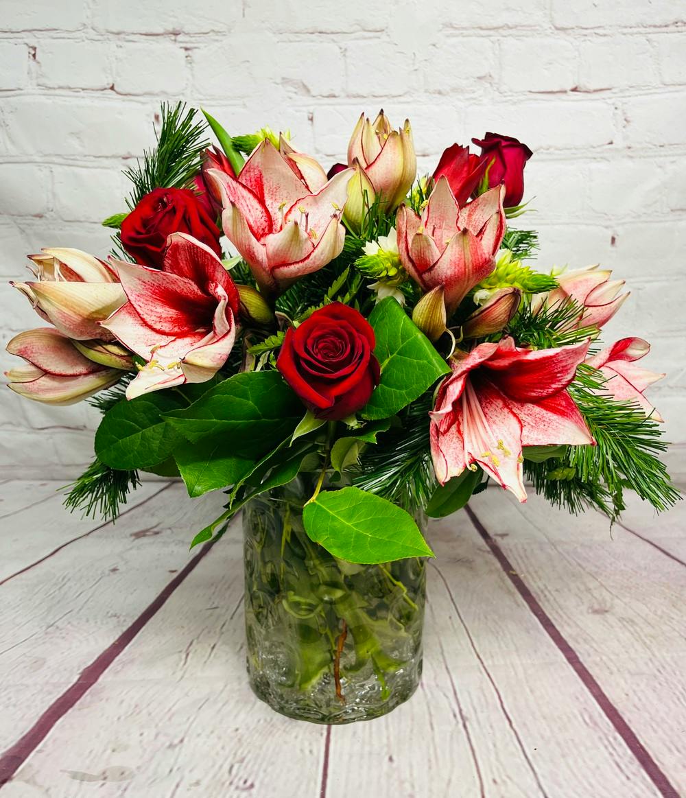 Amaryllis and Roses | Fort Worth (TX) Holiday Flowers Delivered ...